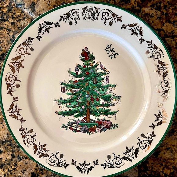 Spode | Holiday | Spode Christmas Tree Gold 2 Round Serving Platter ...